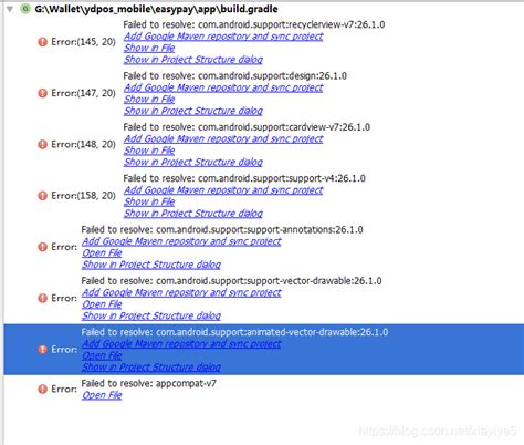 error could not resolve all files for configuration app