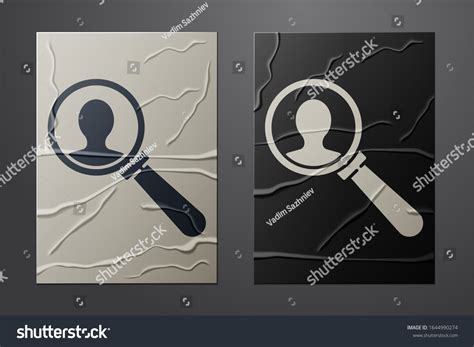 White Magnifying Glass Search People Icon Stock Vector Royalty Free
