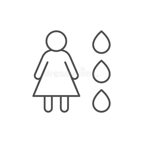 Icono De Esquema De Línea De Menstruación Femenina Ilustración Del