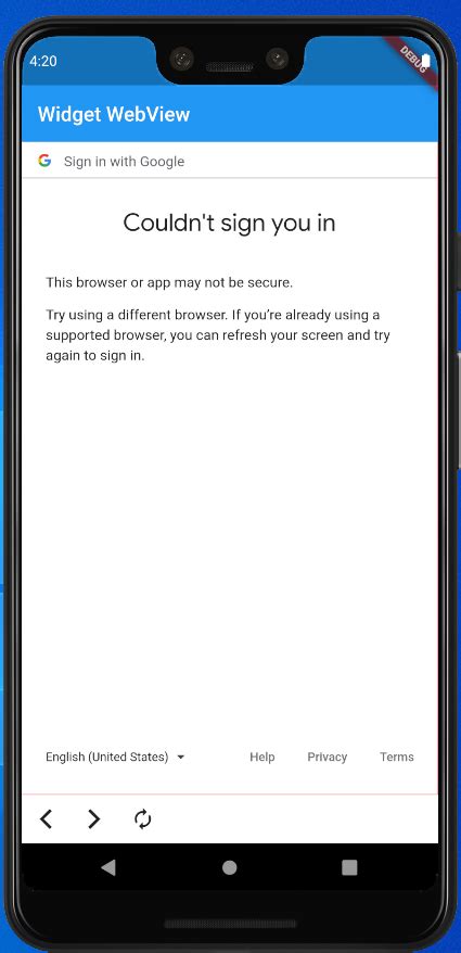 could t sign you in this browser or app may not secure