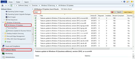 deploy windows 10 feature update using sccm task sequence configmgr