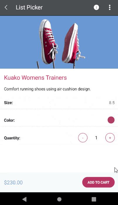 getting started with list picker in telerik ui for xamarin