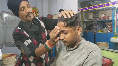 Head And Body Massage By Indian Street Barber With Neck Crack Asmr