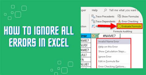 excel ignore all errors how to ignore all errors in excel earn and excel