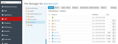 uploading content with file manager plesk 12 5 documentation