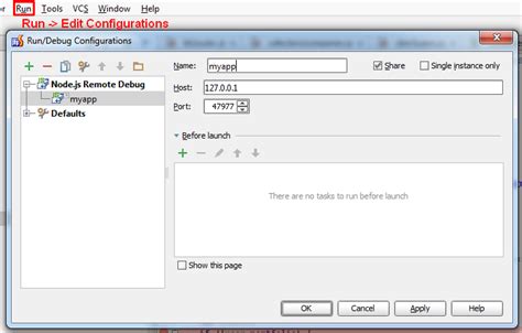 node js how can i debug my meteor app using the webstorm ide stack