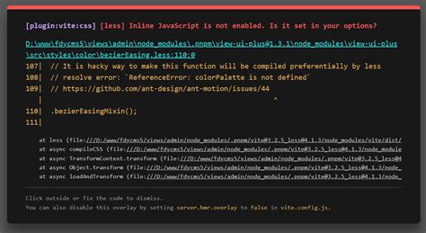 vue3中vite关于inline javascript is not enabled is it set in your options