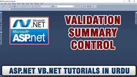 asp vb tutorials in urdu validationsummary control youtube