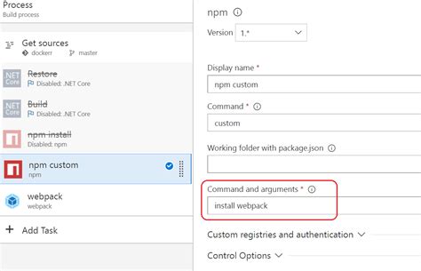 azure devops webpack task on vsts build failing stack overflow