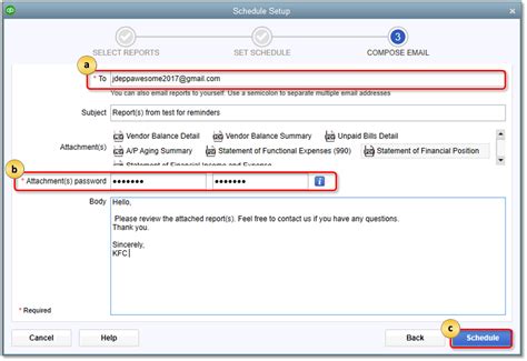 set up and modify scheduled reports