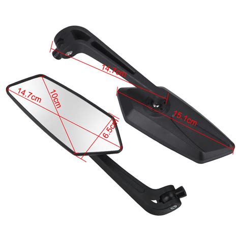 Pair Universal Motorcycle Rearview Side Mirrors 8mm 10mm For Harley