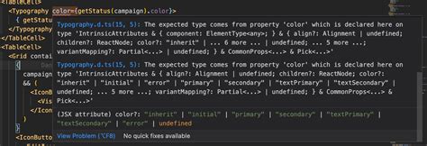 how to use material ui typography component colors with typescript