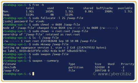 how to create a linux swap file