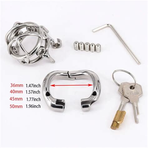 Pa Locking Cock Cages Stainless Steel Prince Albert Penis Puncture