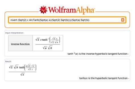 invert a function with wolfram alpha online technical discussion