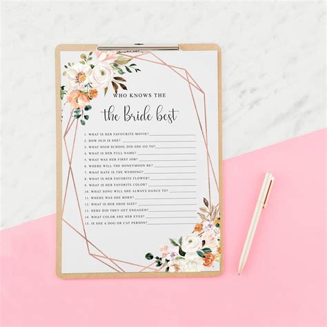 Who Knows The Bride Best Editable Game Who Knows The Bride Best Who