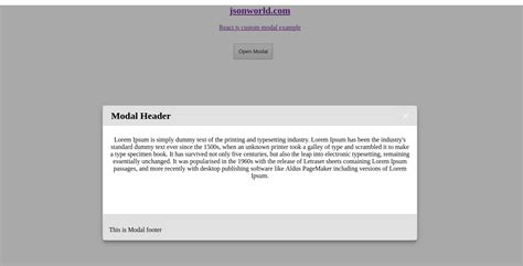 react js custom modal example and tutorial