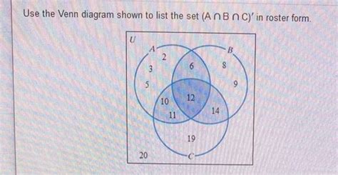 Solved Transcribed Image Text Use The Venn Diagram Shown To List