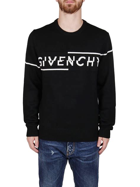 Givenchy Wool Split Knitted Sweater In Black For Men Lyst