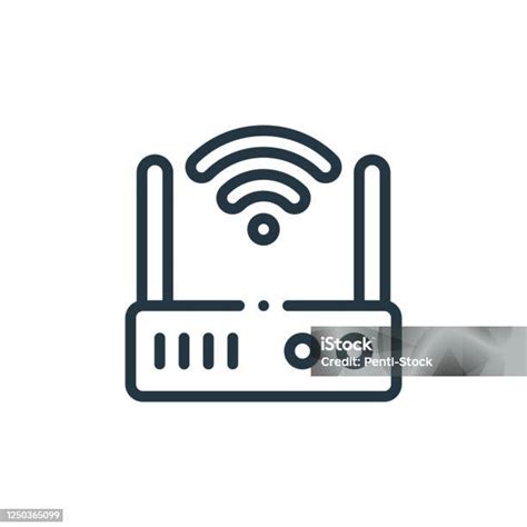 モデムベクタアイコンモデム編集可能なストロークweb およびモバイル アプリロゴ印刷メディアで使用するためのモデム線形記号細線のイラスト