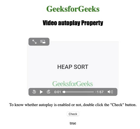 html dom video autoplay property geeksforgeeks