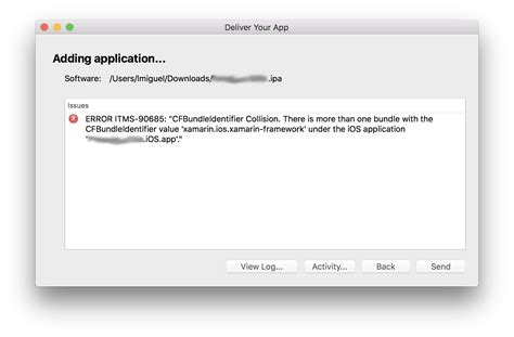 c error itms 90685 cfbundleidentifier collision there is more than