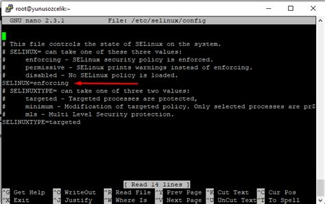 centos selinux kapatma yunus Özçelik