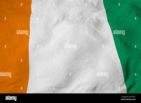 Full Frame Close Up On A Waving Flag Of Ivory Coast In 3d Rendering