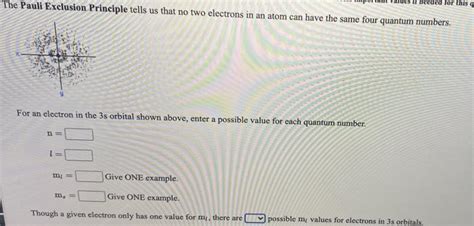 Solved The Pauli Exclusion Principle Tells Us That No Two