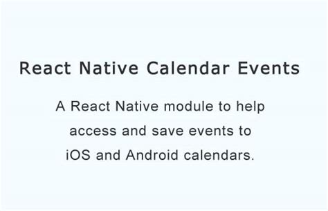 react native calendar events docs and community openbase