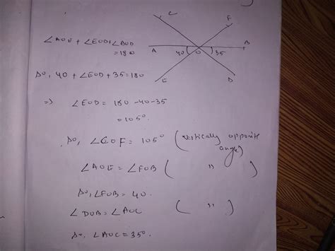 Lines A B C D And Ef Intersect O Find The Measures Of Angle A O C