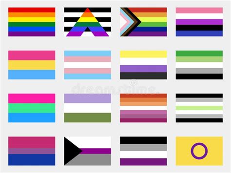 Lgbtq Pride Flags Collection Sexual Identity Flags Set Festival Of