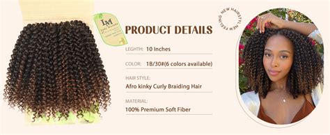 Lady Miranda Brown Color Afro Kinky Curly Braiding Hair