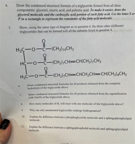 Solved Draw The Condensed Structural Formula Of A