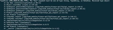 the key argument must be one of type string typedarray or dataview