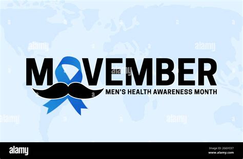 Movember Mens Health Awareness Month Background Illustration Stock