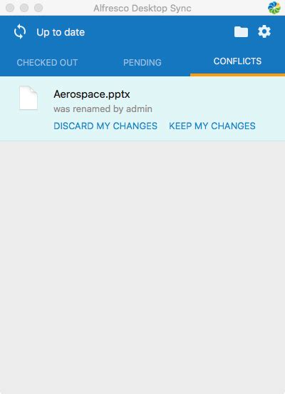alfresco docs resolve and manage sync conflicts