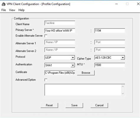 how to configure the ssl vpn client in windows tacitine knowledge cares