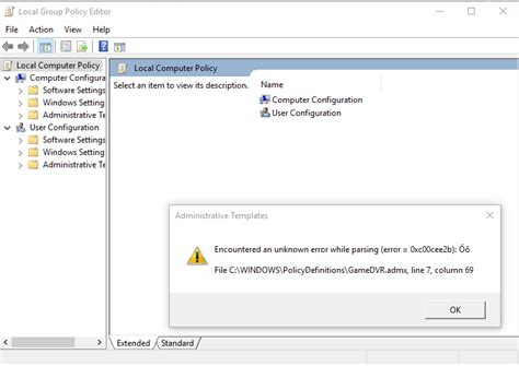 policydefinitions game dvr admx error 3 microsoft community