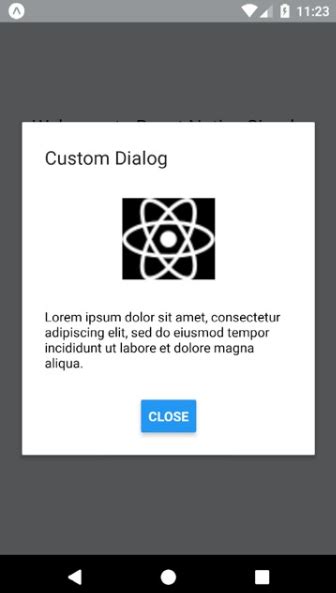 cross platform simple dialogs for react native based on