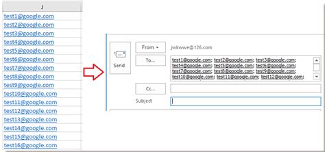 send email from excel list