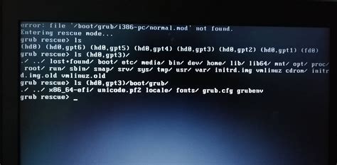 grub2 what is the reason for error file boot grub i386 pc normal