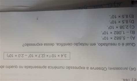 Observe A Expressão Numérica Apresentada No Quadro Abaixo