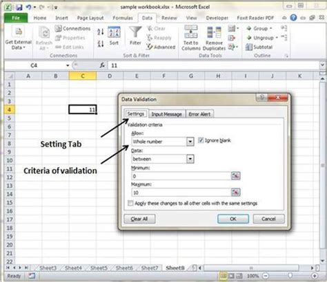 how to perform data validation in ms excel 2010 02