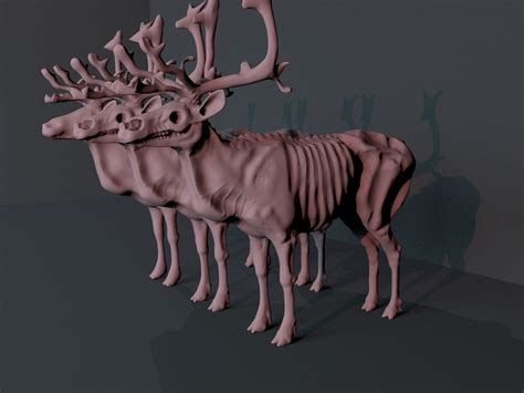 hungry deer 3d model turbosquid 1502380