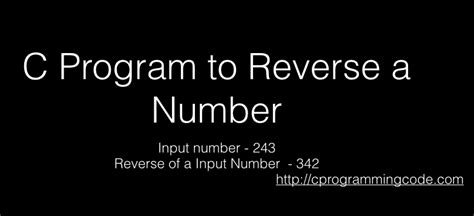 c program to reverse a number programming tutorials
