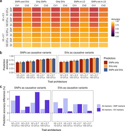 Genomic Prediction Accuracy Of Different Marker Types Snps And Svs