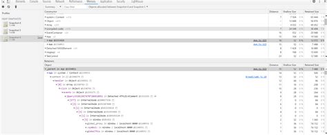 javascript what is internalnode in chrome heap profile stack overflow
