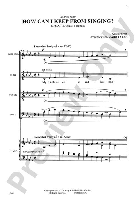 How Can I Keep From Singing Quaker Hymn Satb A Cappella Choral