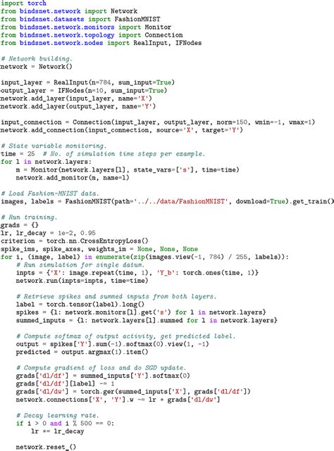 frontiers bindsnet a machine learning oriented spiking neural